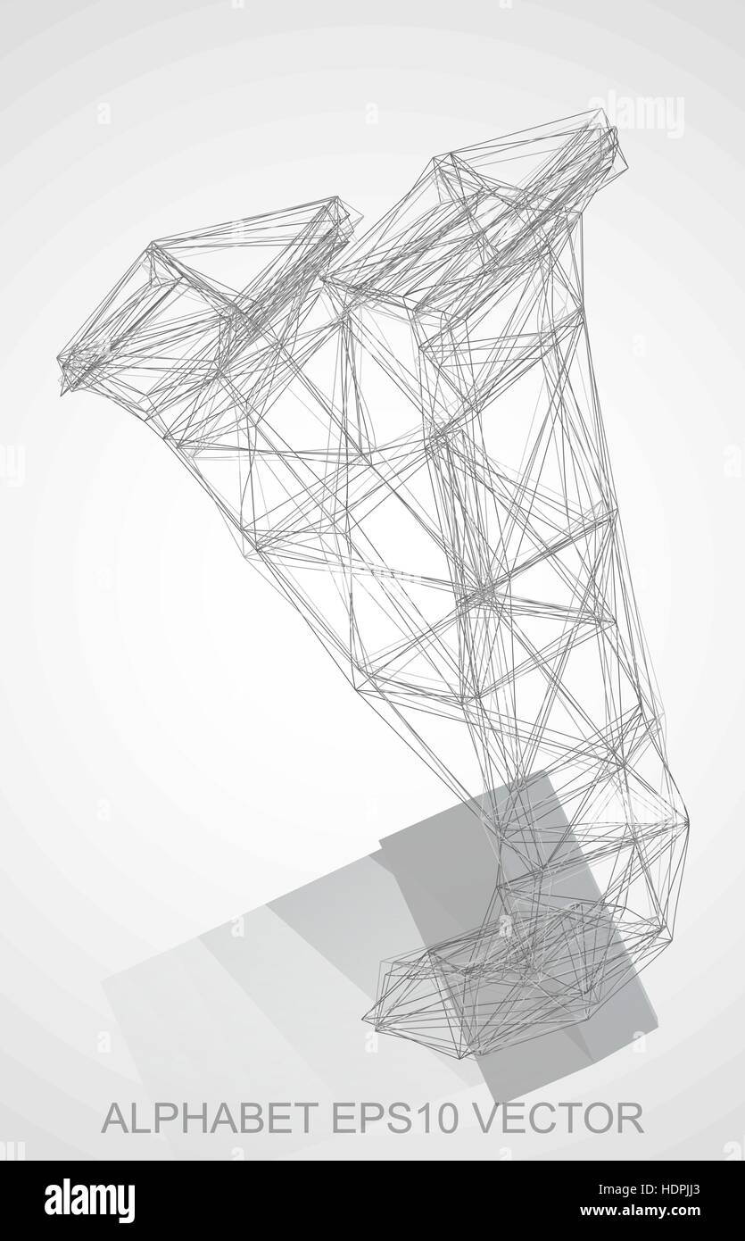 Abstract illustration of a Pencil sketched Y with Reflection. Hand ...