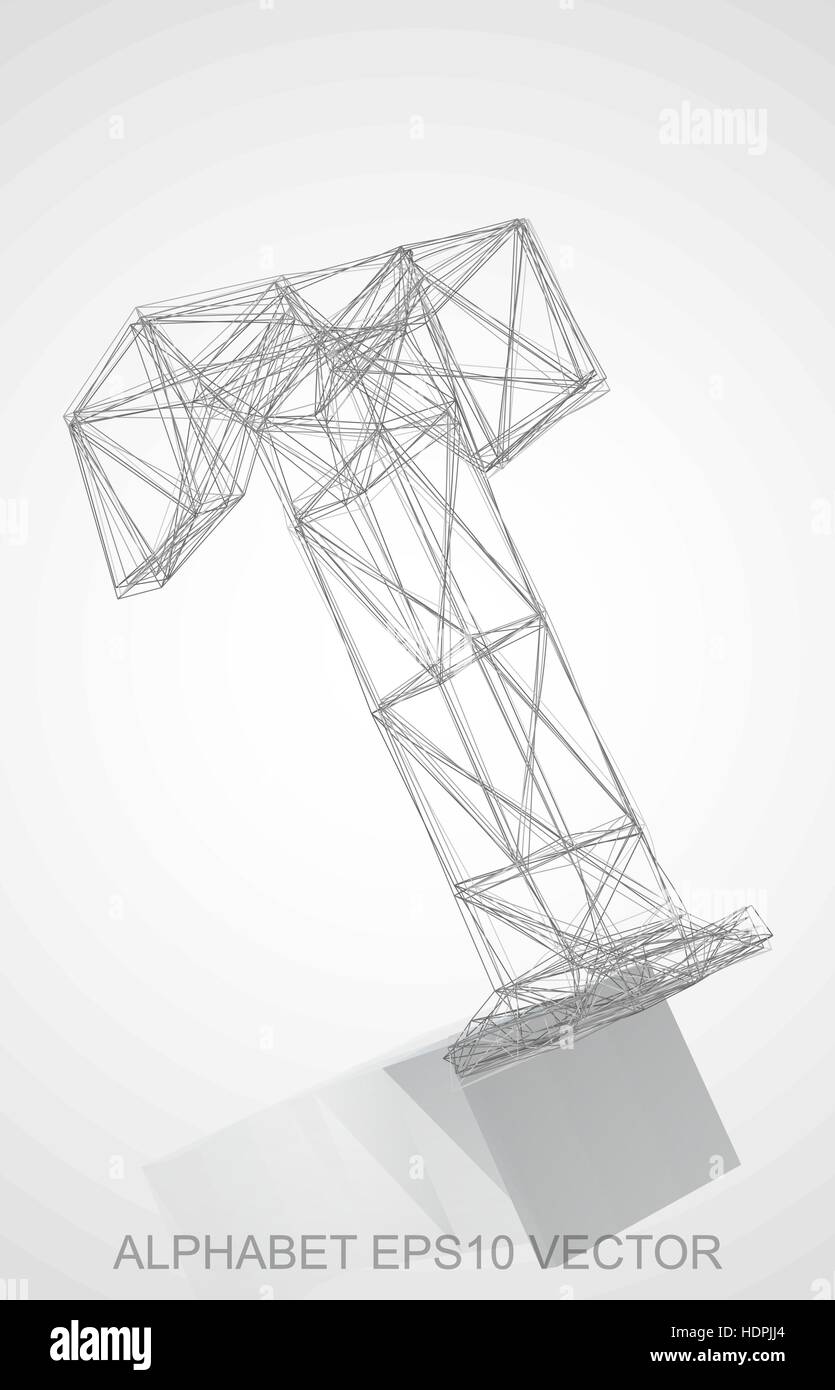 Abstract illustration of a Pencil sketched T with Reflection. Hand ...