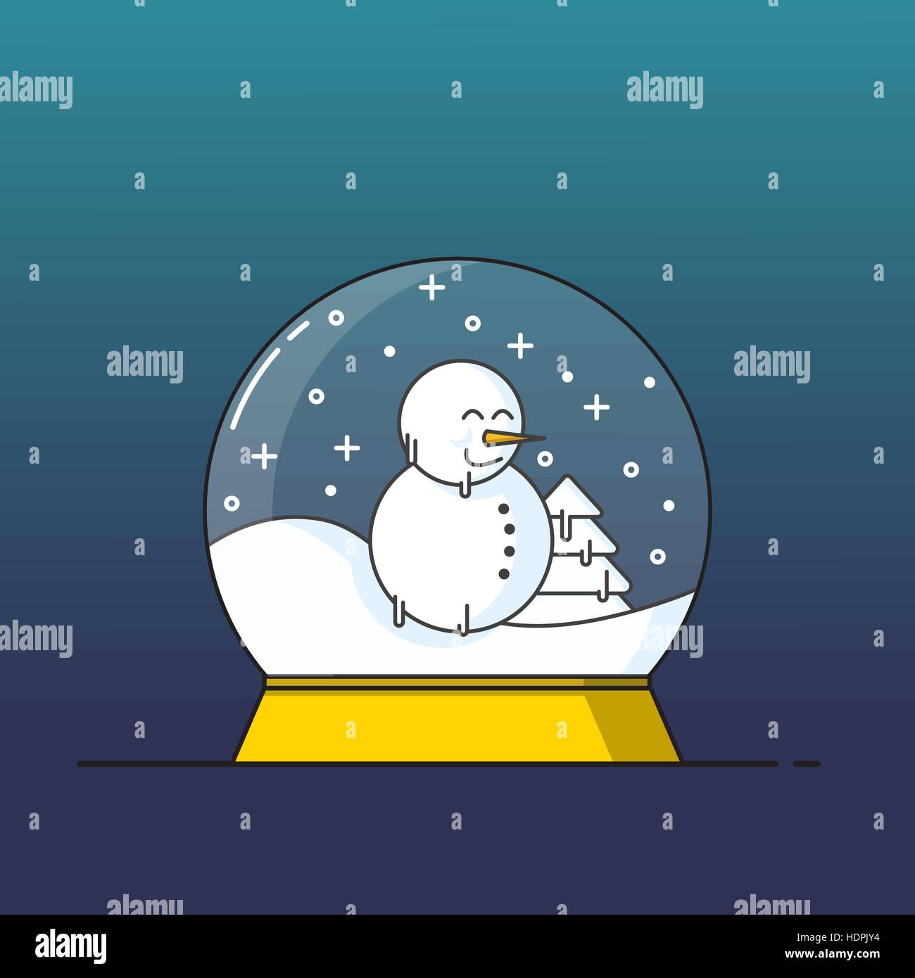 Snowman in snowglobe Stock Vector Images - Alamy
