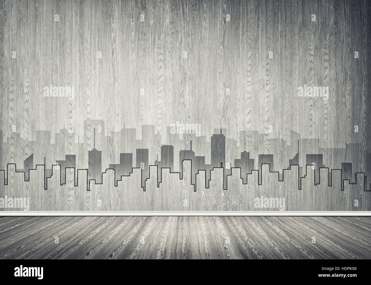 City design on wall Stock Photo - Alamy