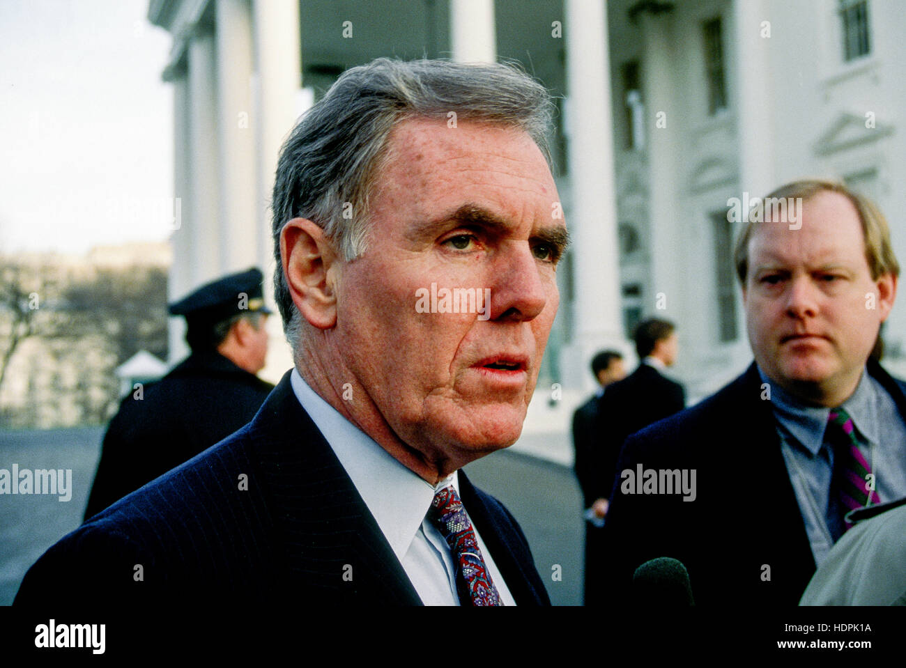 Washington, DC, USA, 5th March, 1993 Boston Mayor Ray Flynn talks with ...