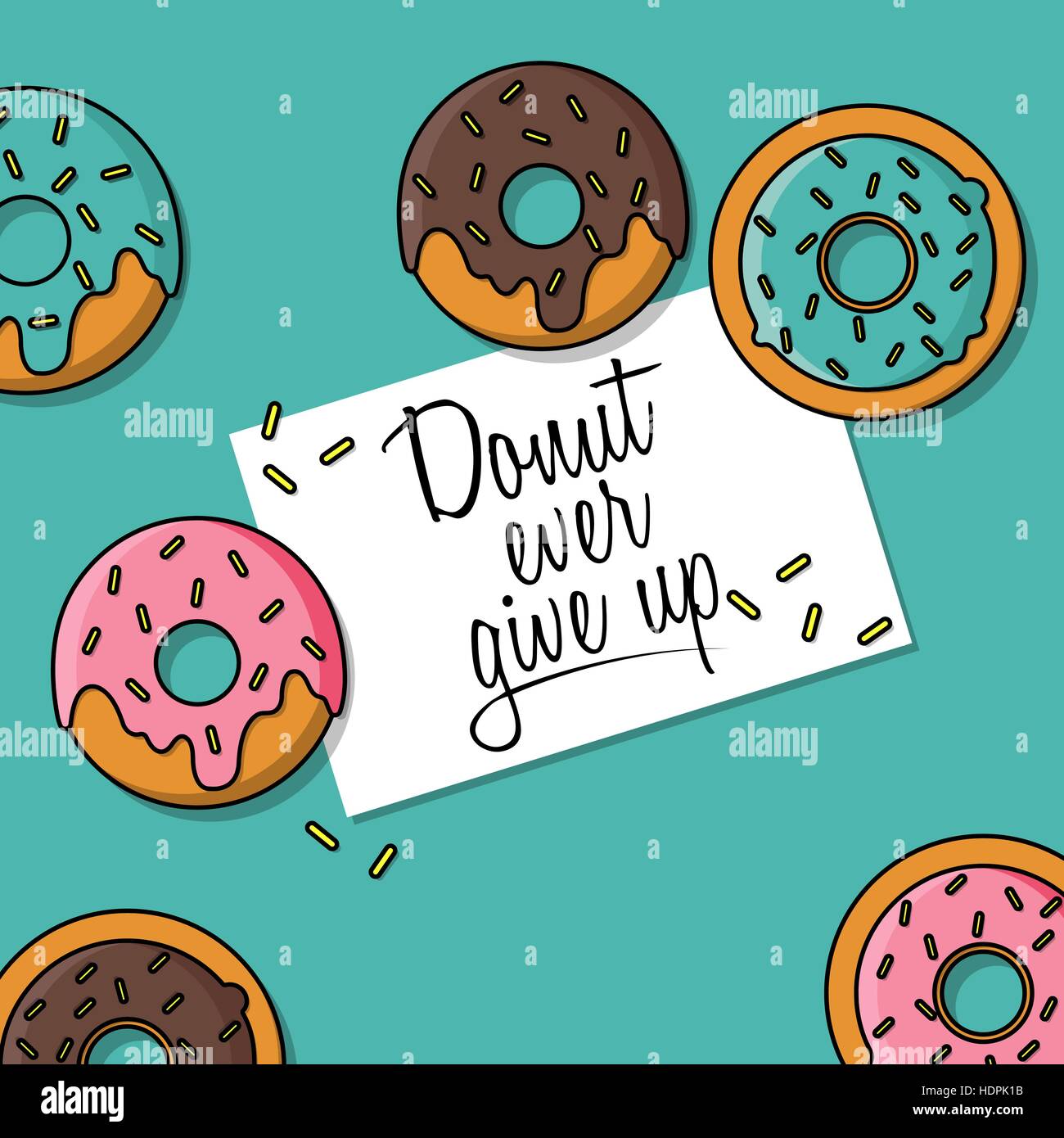 Donut ever give up Stock Vector Images - Alamy