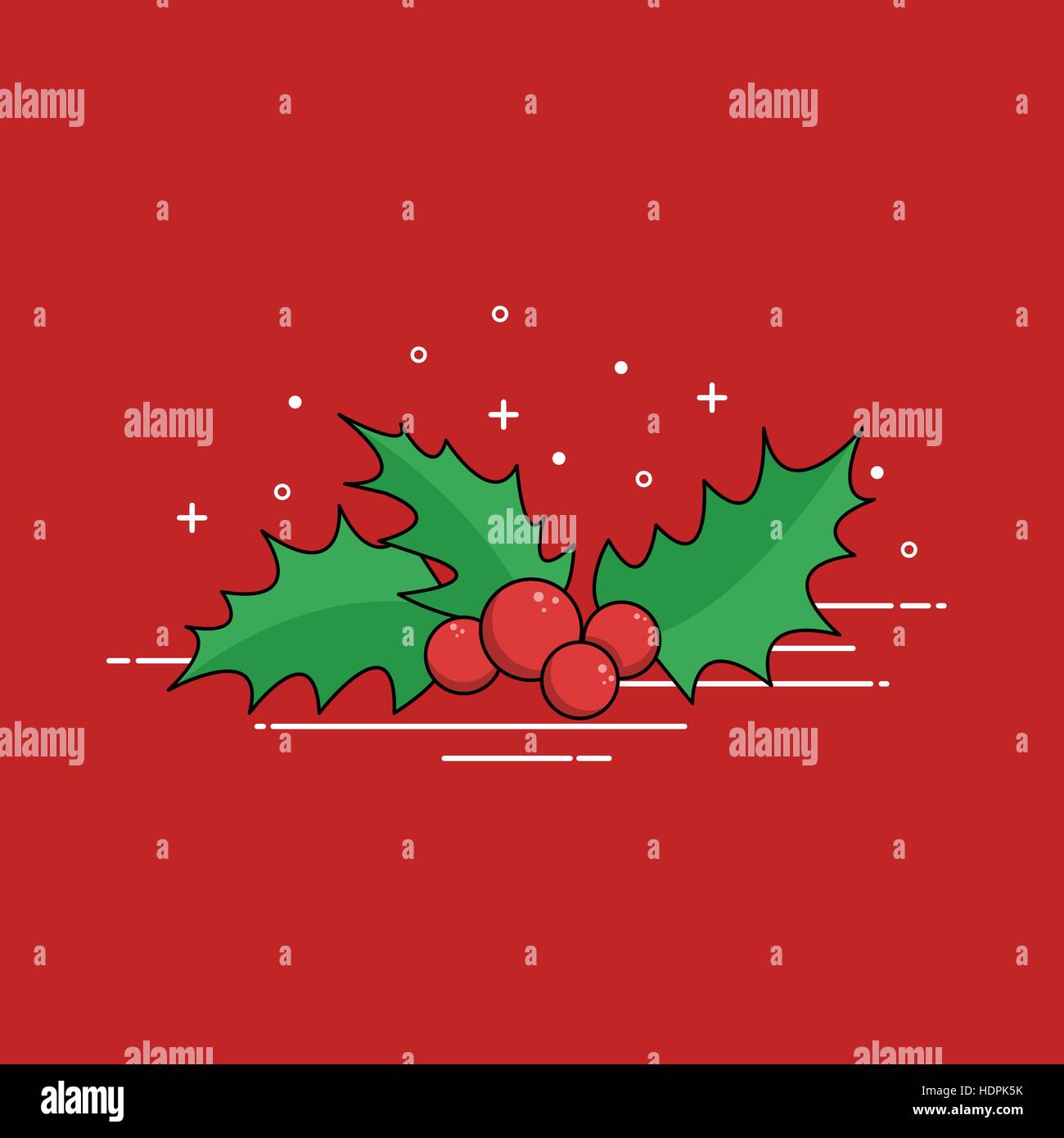 Christmas traditional mistletoe. Flat design vector illustration Stock ...