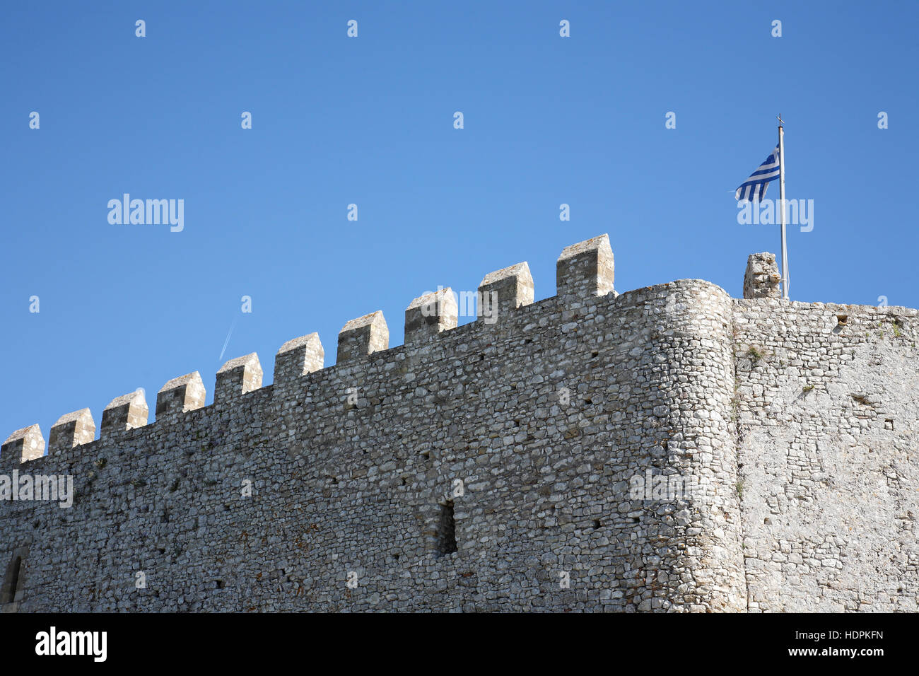 fort with very high walls in greece Stock Photo - Alamy