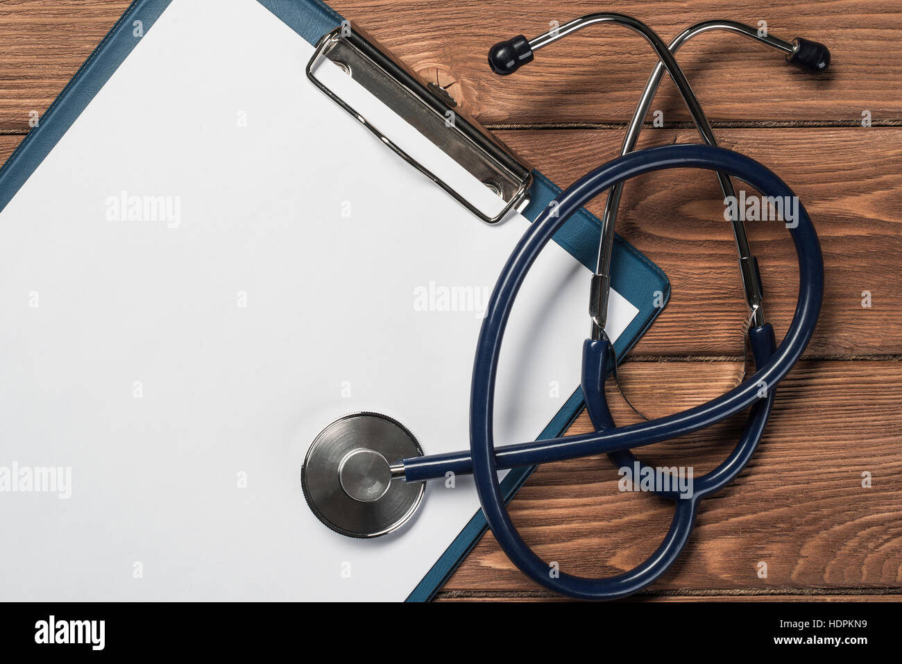 Desk of doctor with medicine things Stock Photo - Alamy