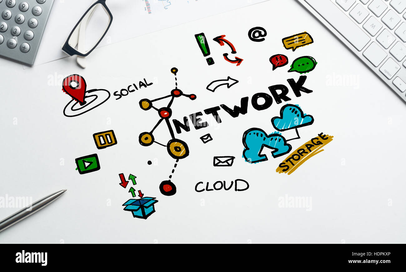 Network media background Stock Photo - Alamy