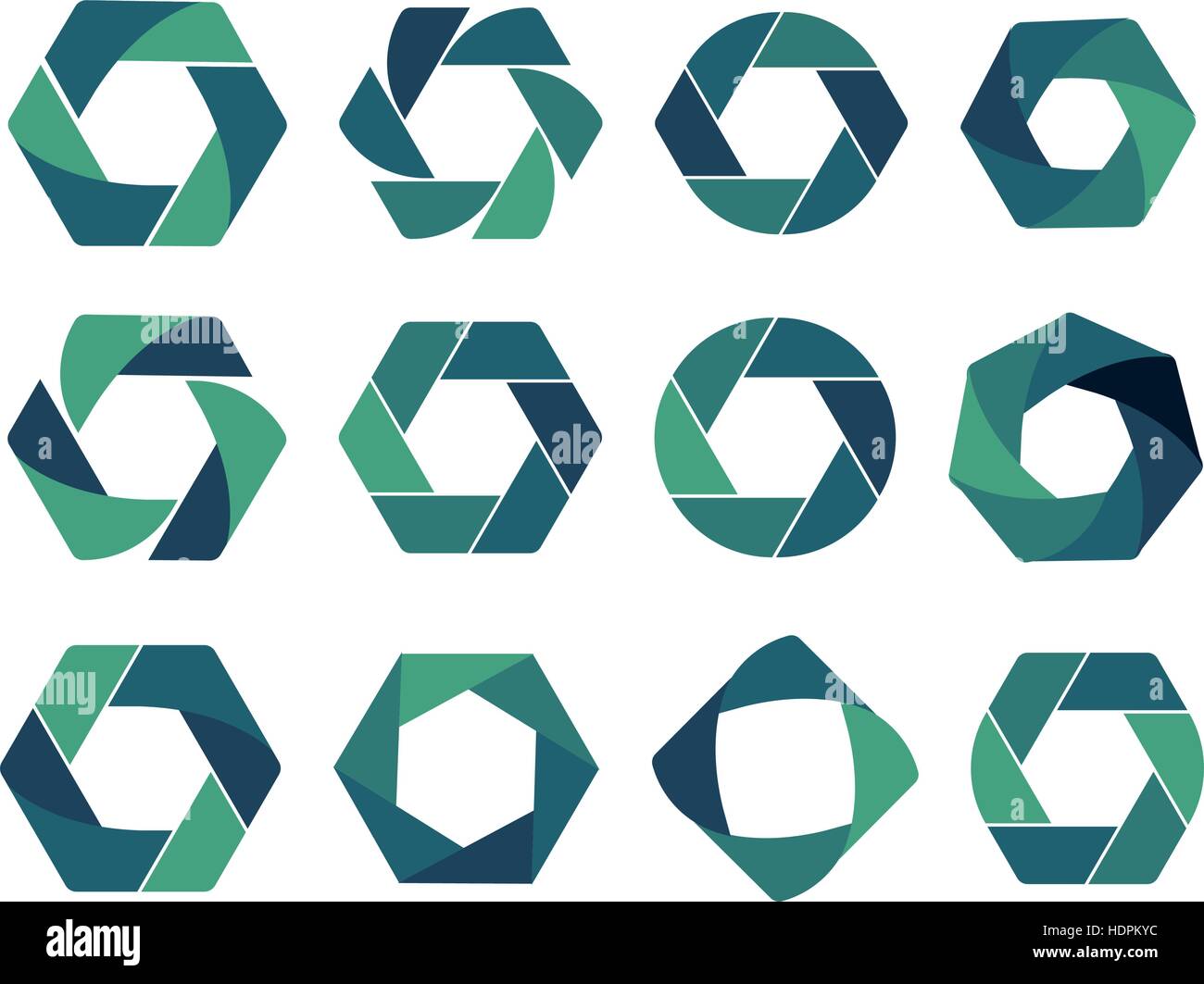 Isolated abstract logo collection. Geometric logotype set on white ...