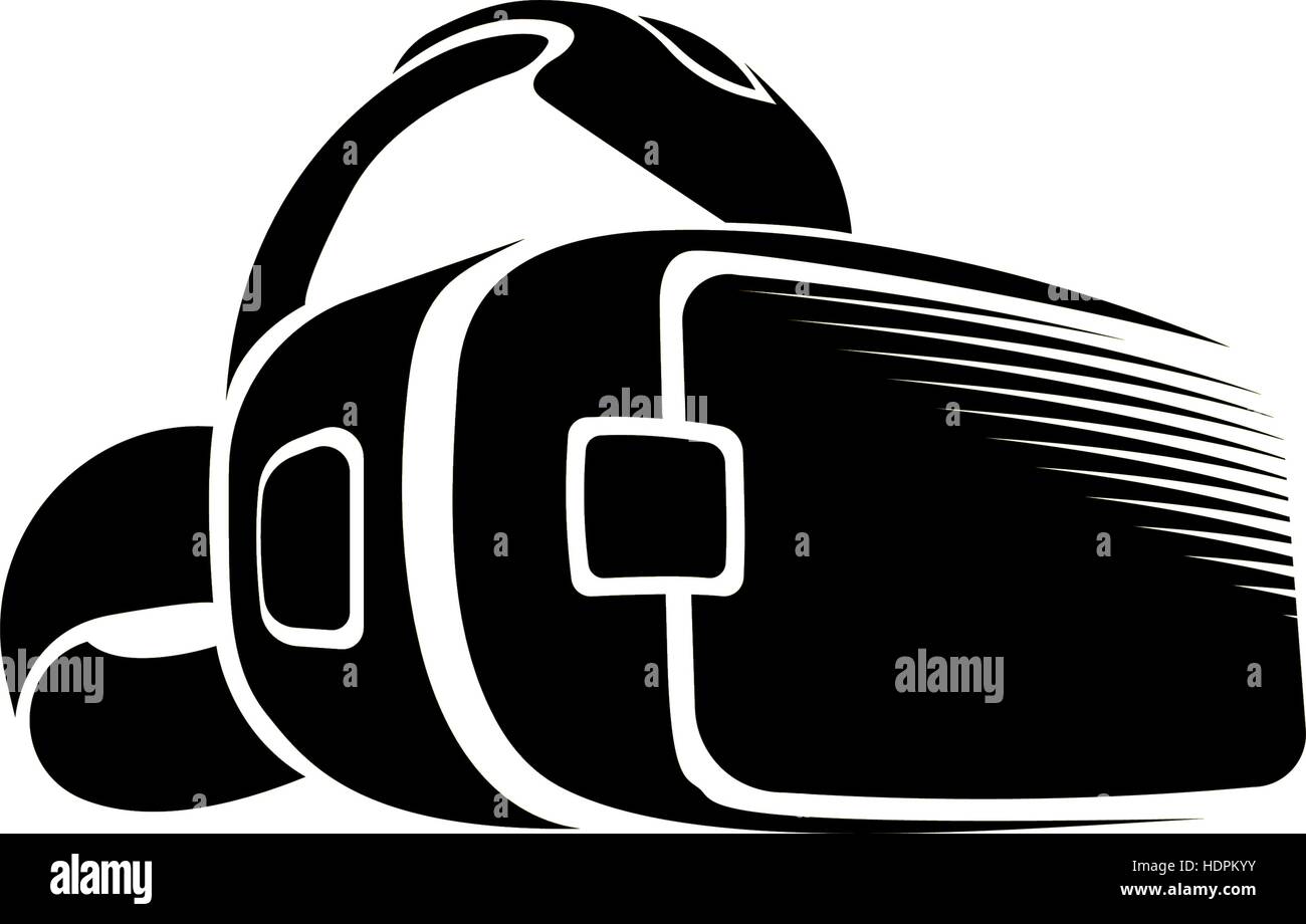 Isolated vr headset logotype on white background. Black color virtual ...