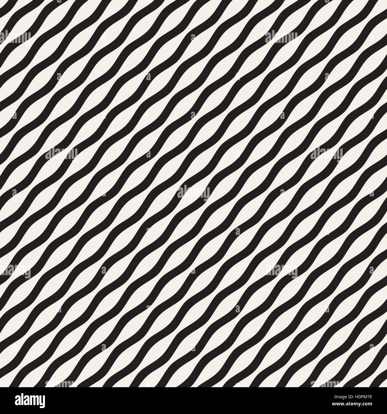 Wavy Ripple Lines. Vector Seamless Black and White Pattern Stock Vector ...