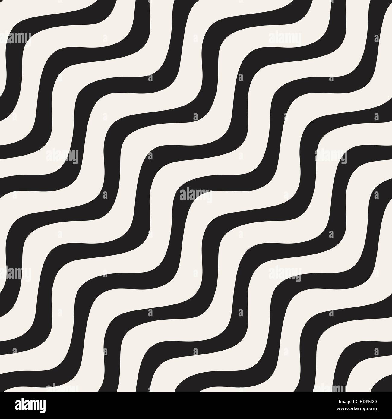 Wavy Ripple Lines. Vector Seamless Black and White Pattern Stock Vector ...