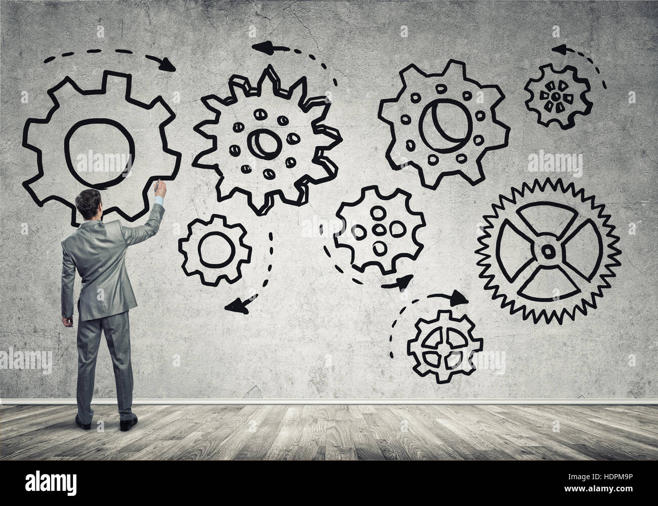 Business working mechanism Stock Photo - Alamy