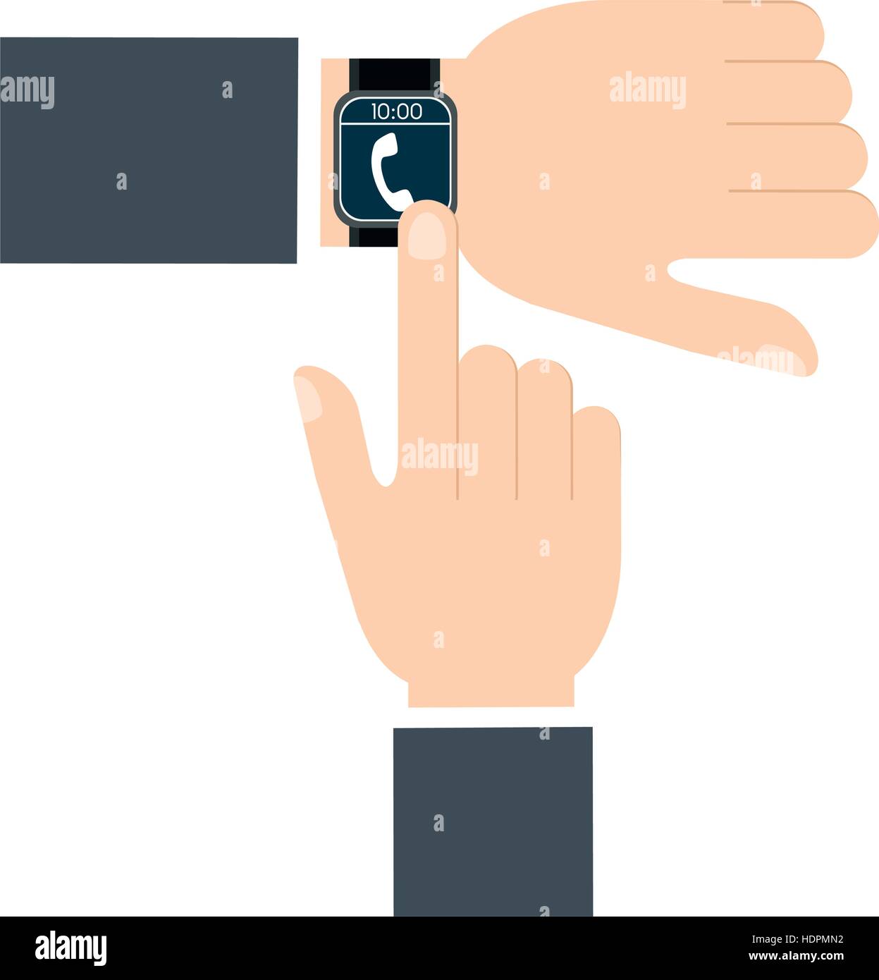 hand touchscreen smart watch wearable technology Stock Vector Image ...