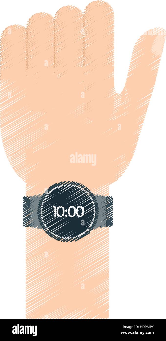 hand with smart watch trendy wearable Stock Vector Image & Art - Alamy
