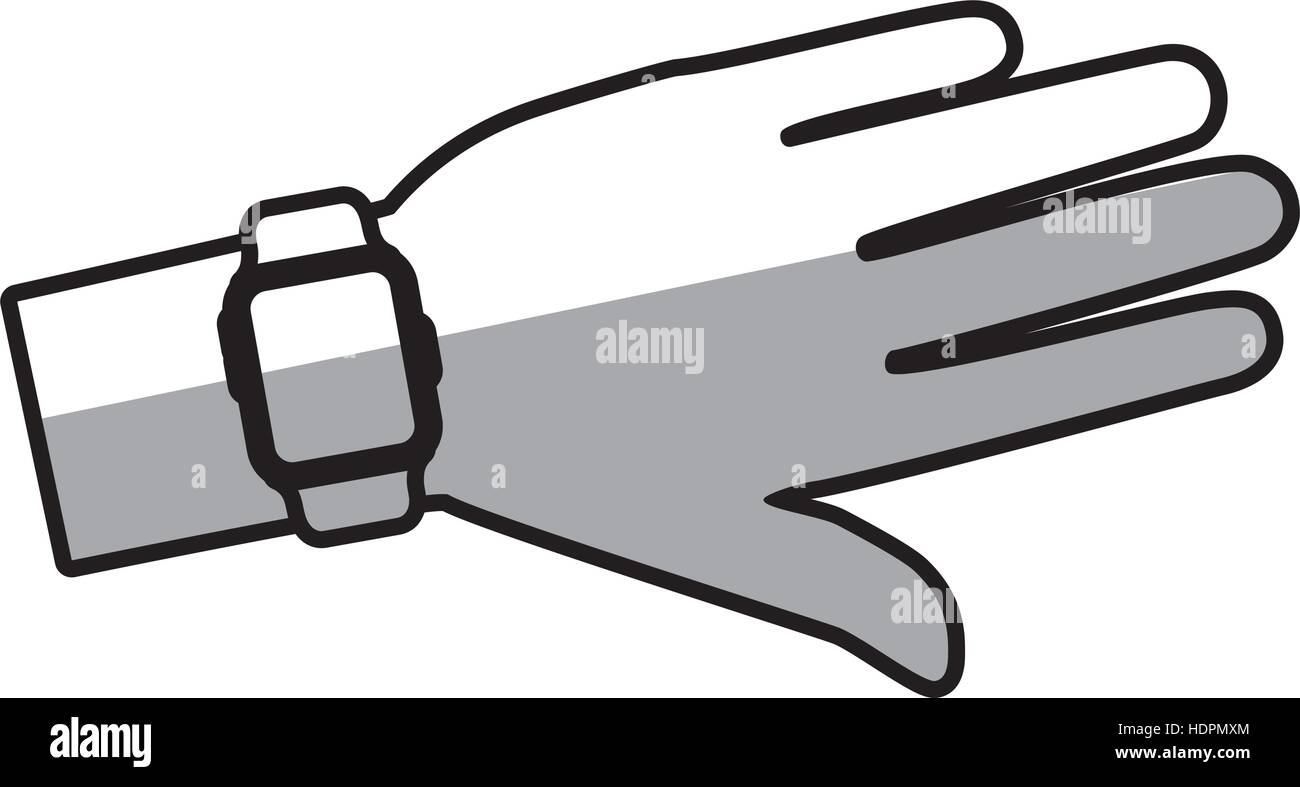 hand smart watch wearable technology shadow Stock Vector Image & Art ...