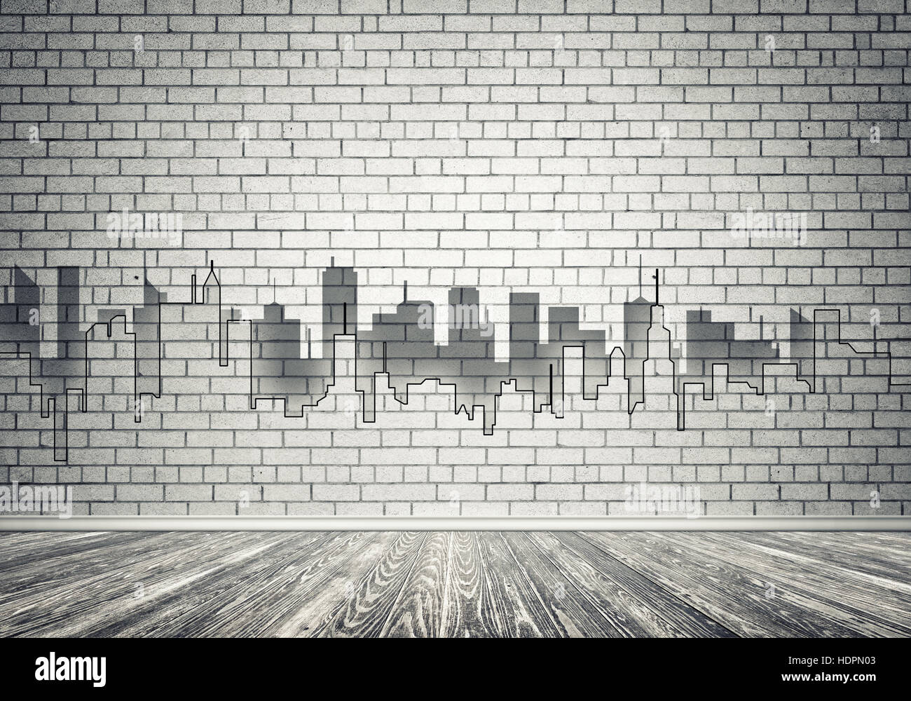 City design on wall Stock Photo - Alamy
