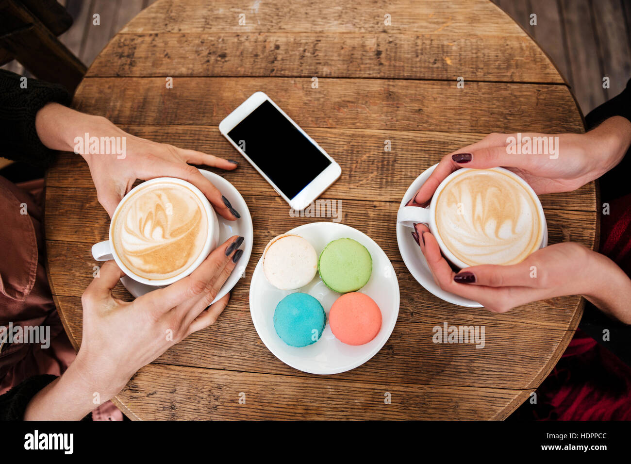 Photo of table from above. in cafe Stock Photo - Alamy