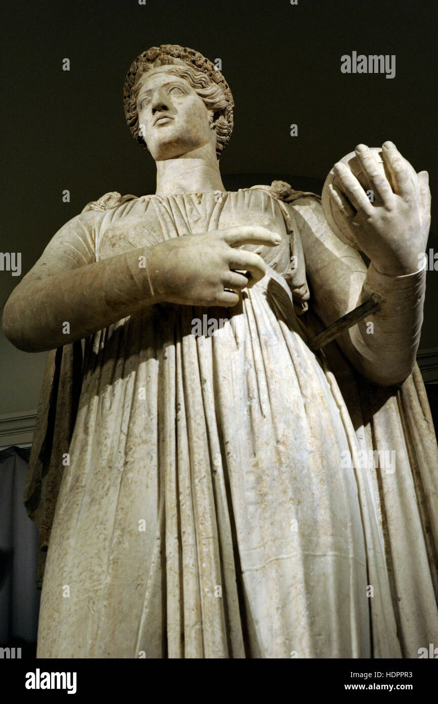 The Muse of Astronomy, Urania with celestial globe. 1st century BC or ...