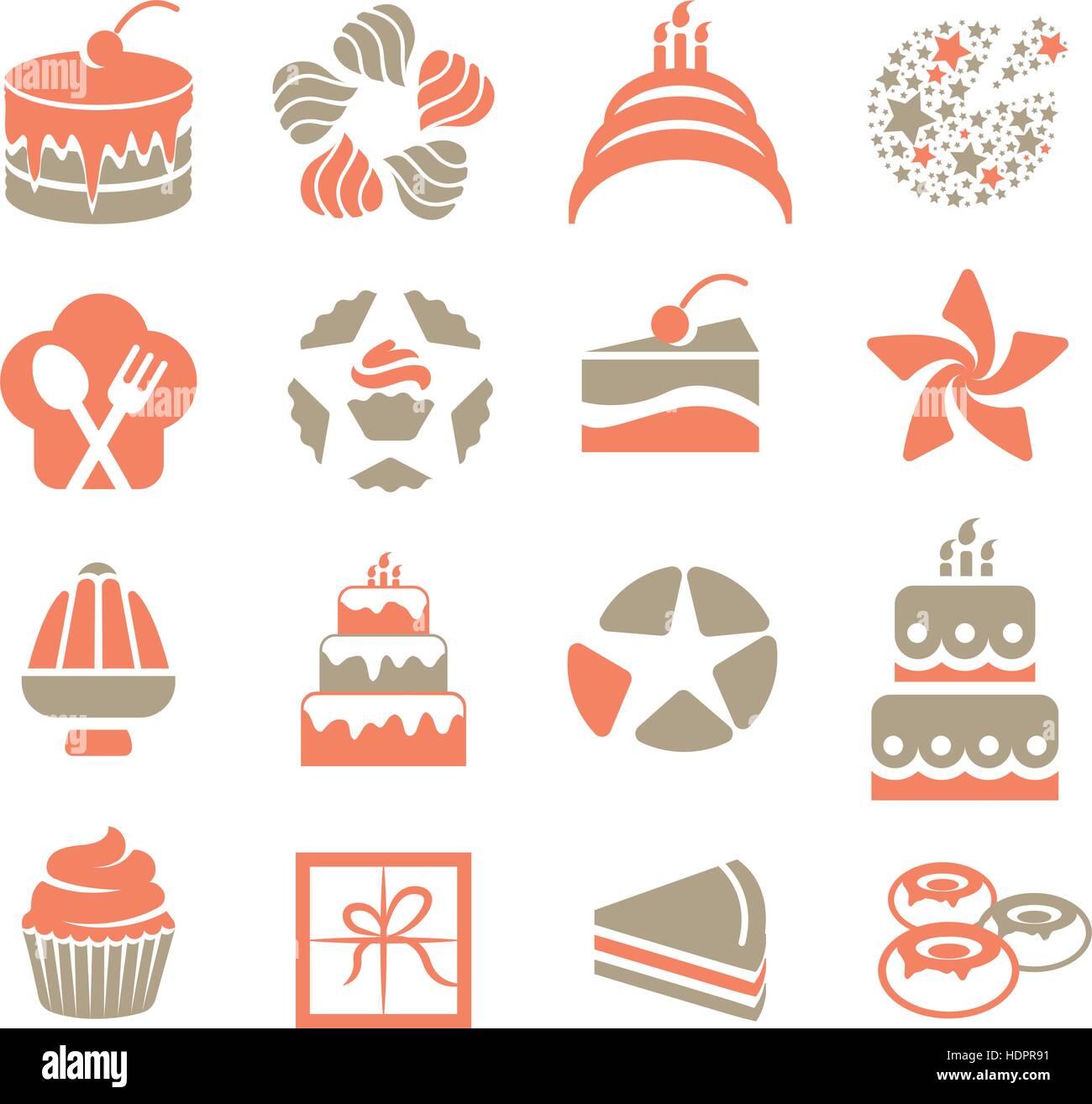 Collection tasty desserts on Stock Vector Images - Alamy