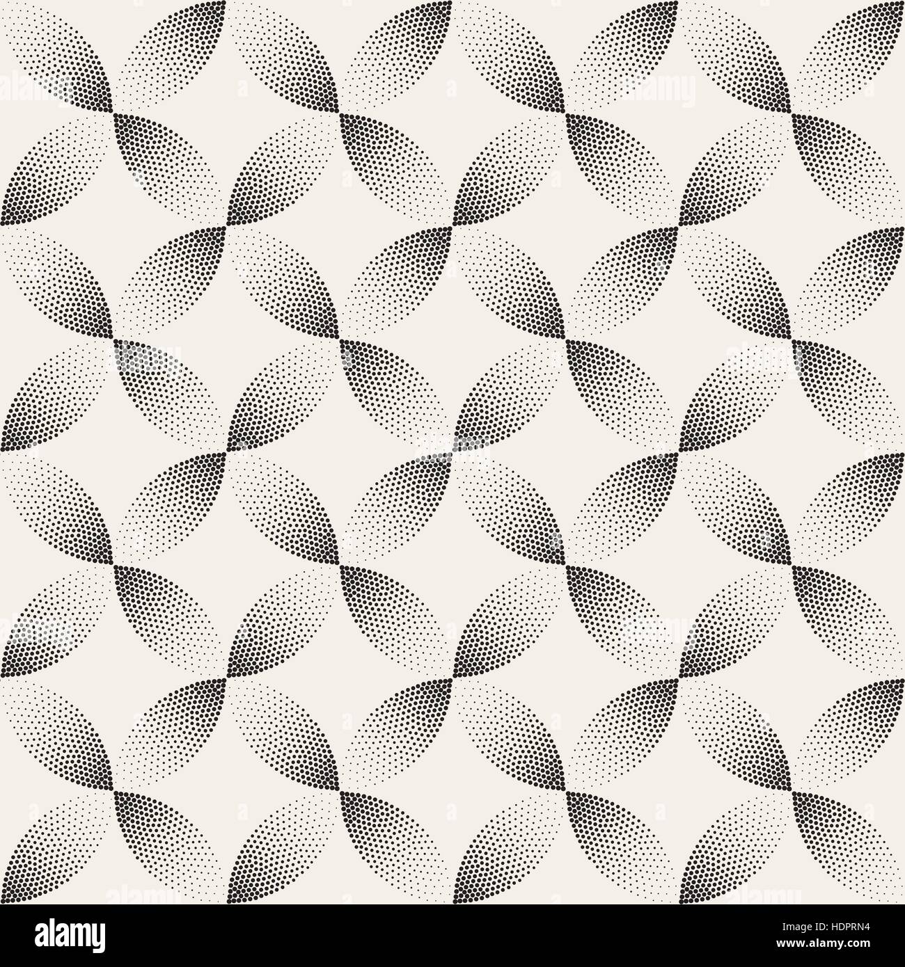 Vector Seamless Black And White Stippling Arc Circle Shapes Gradient ...