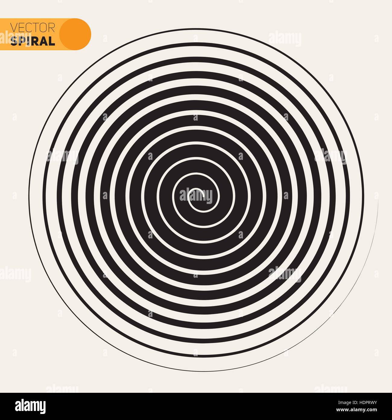 Vector Black And White Archimedean Spiral Line Design Element Stock ...