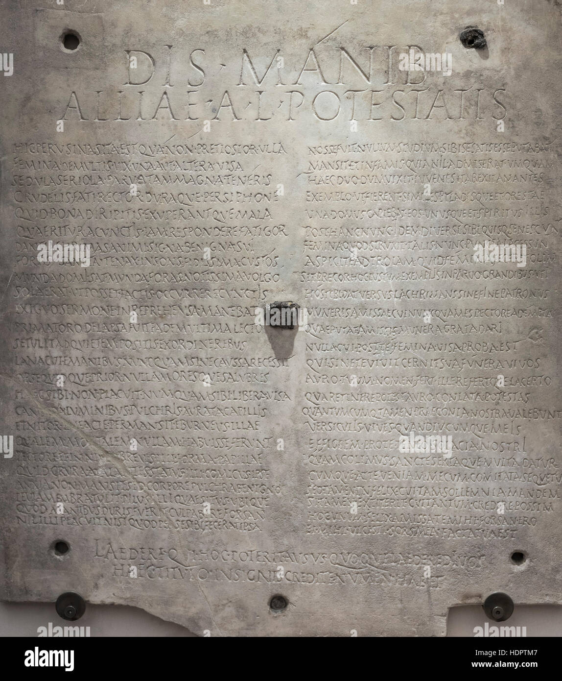 Rome. Italy. Epitaph for Allia Potestas, a Roman freedwoman, 2nd ...