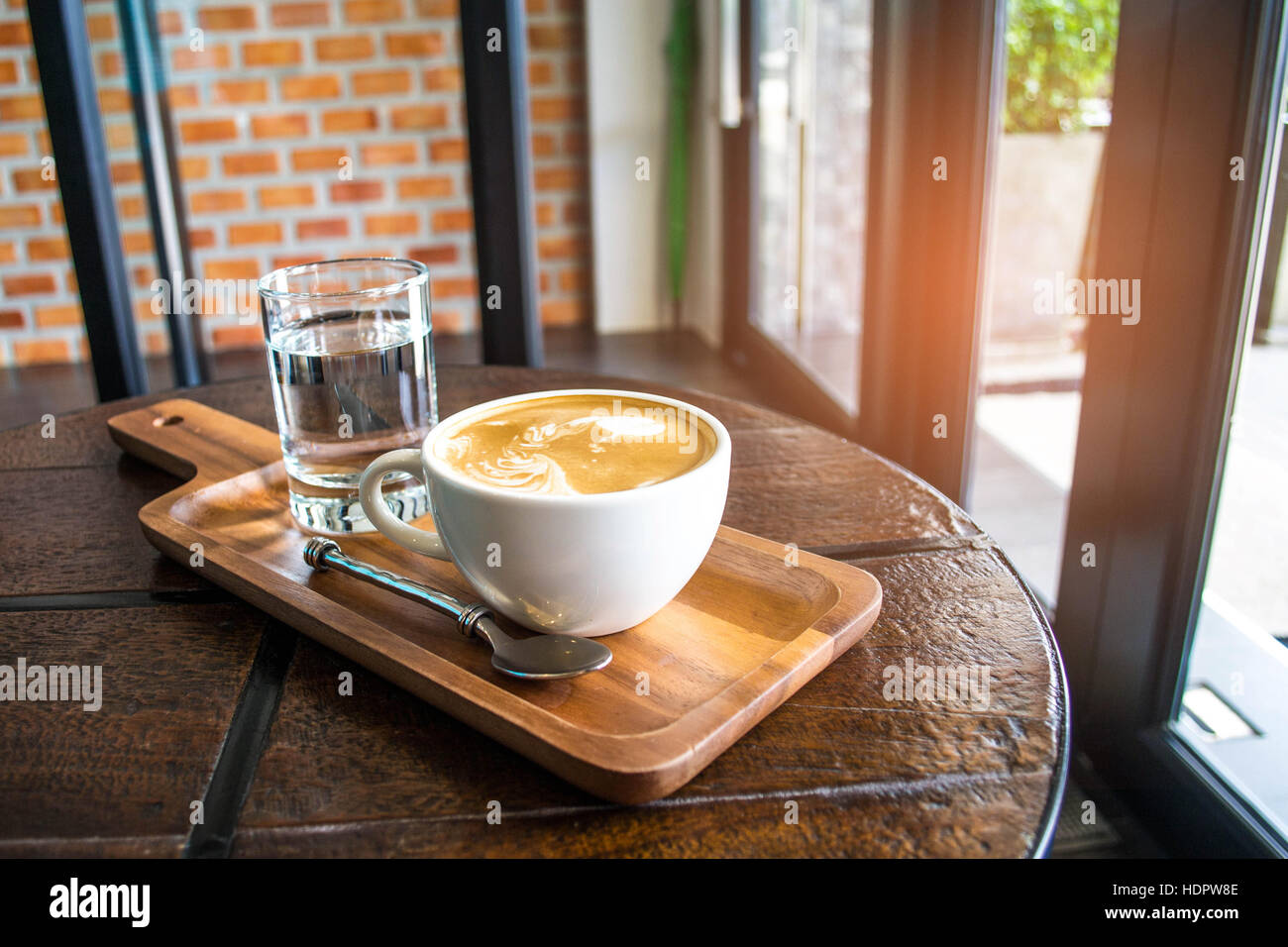 Cup of Latte Hot Coffee Caffeine Cuisine for Drink Stock Photo - Alamy