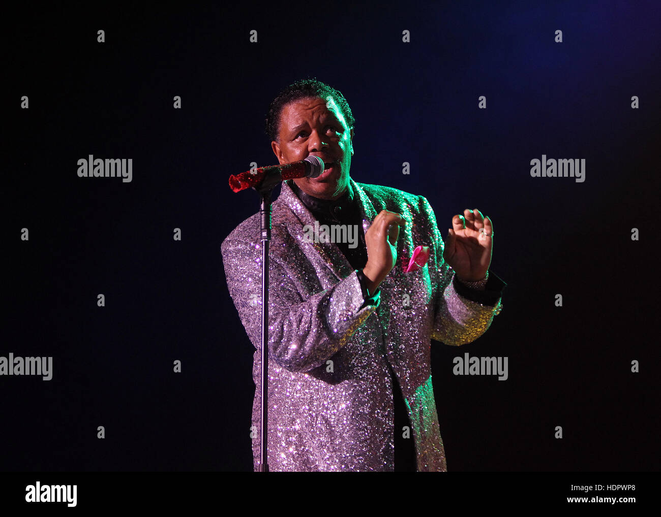 The Four Tops and Temptations perform on stage at the O2 Arena ...