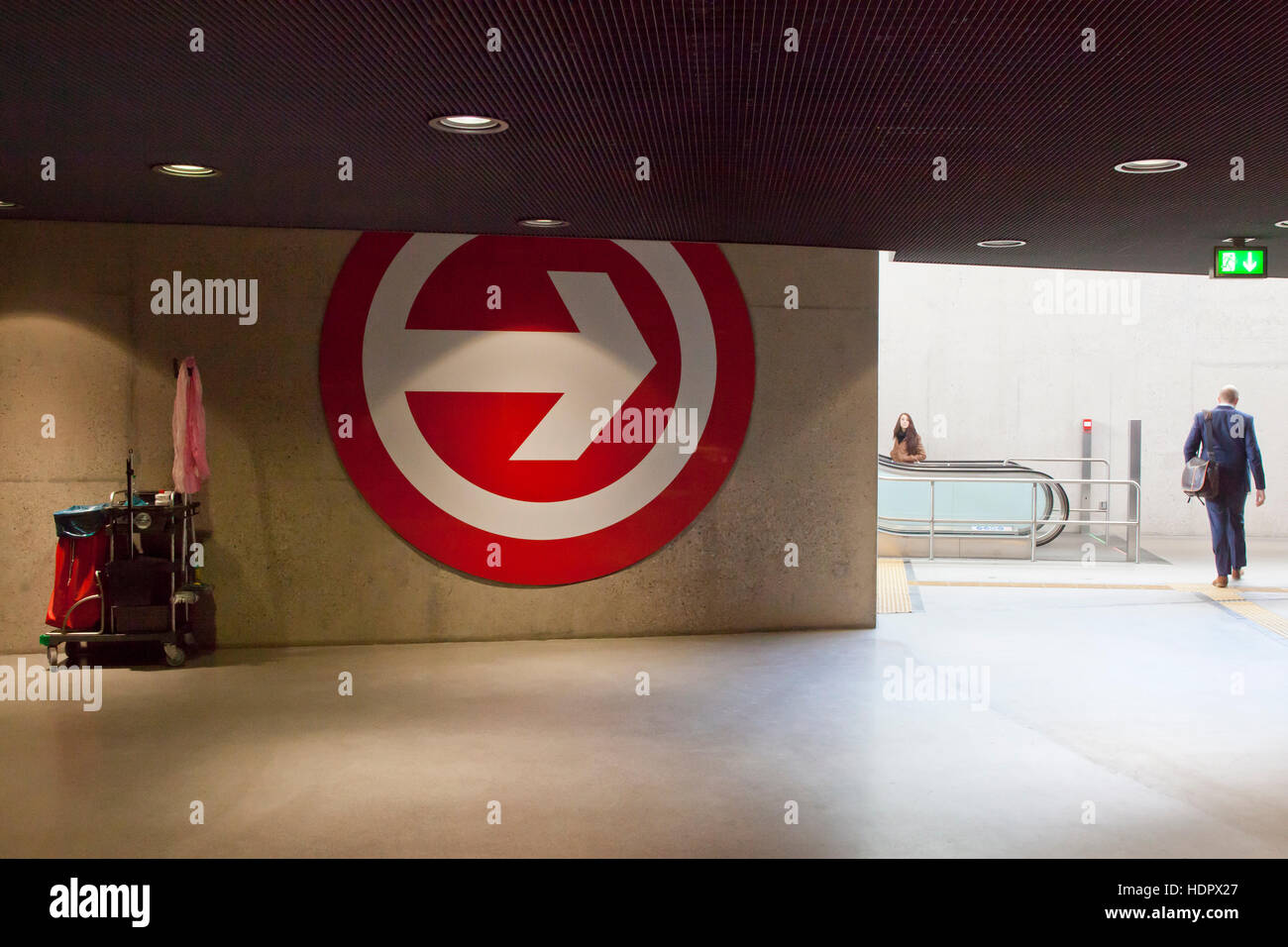 Germany, Cologne, subway station of the North-South subway track at the ...