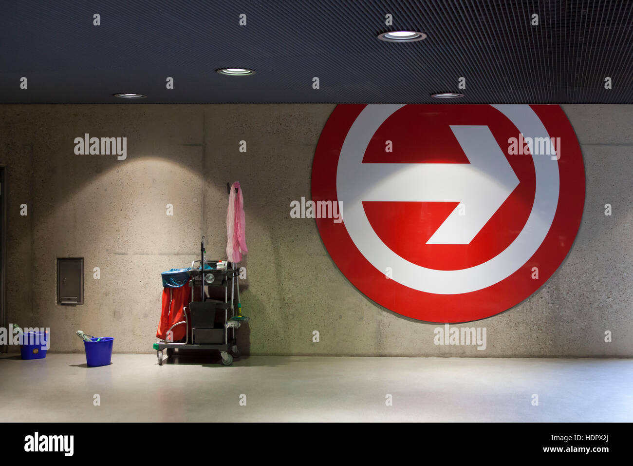 Germany, Cologne, subway station of the North-South subway track at the ...