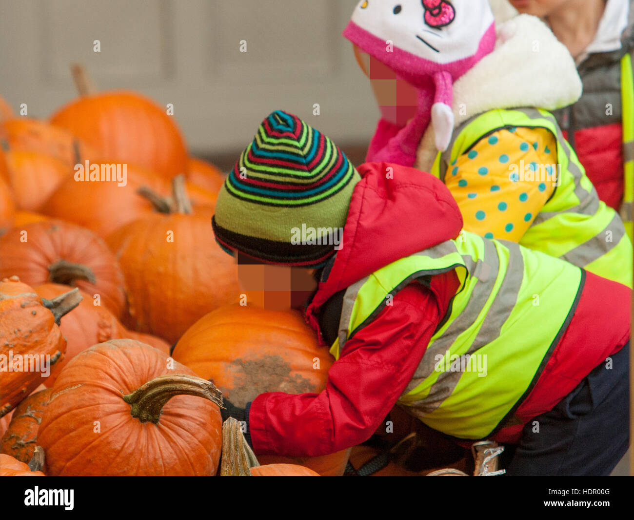 World Vision Pumpkin Patch pop-up. A display in Covent Garden, London ...