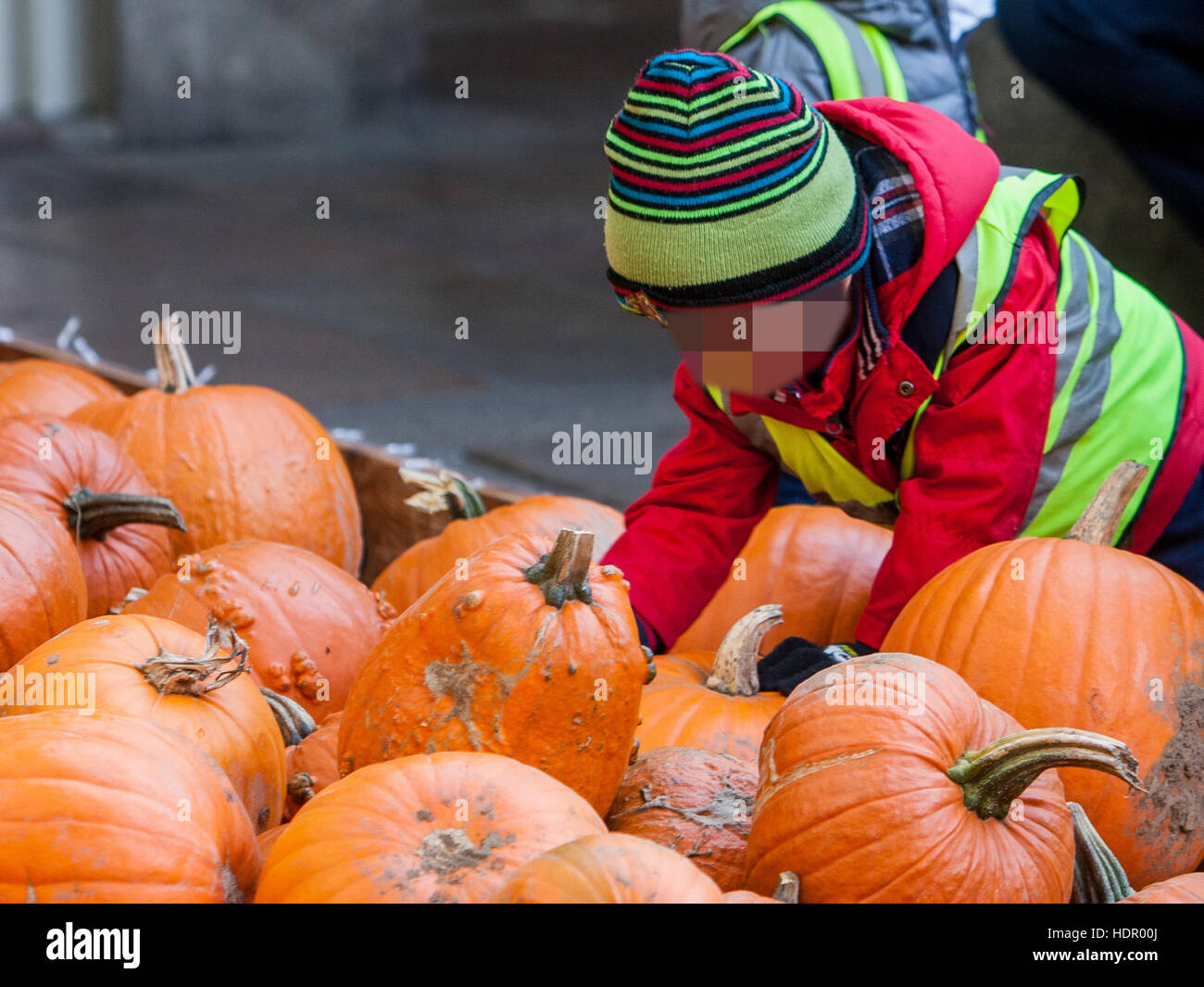 World Vision Pumpkin Patch pop-up. A display in Covent Garden, London ...