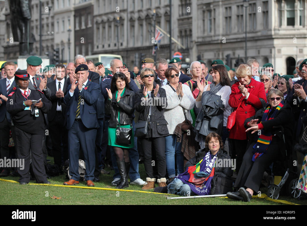 Former and serving members of the armed forces take part in a rally in ...