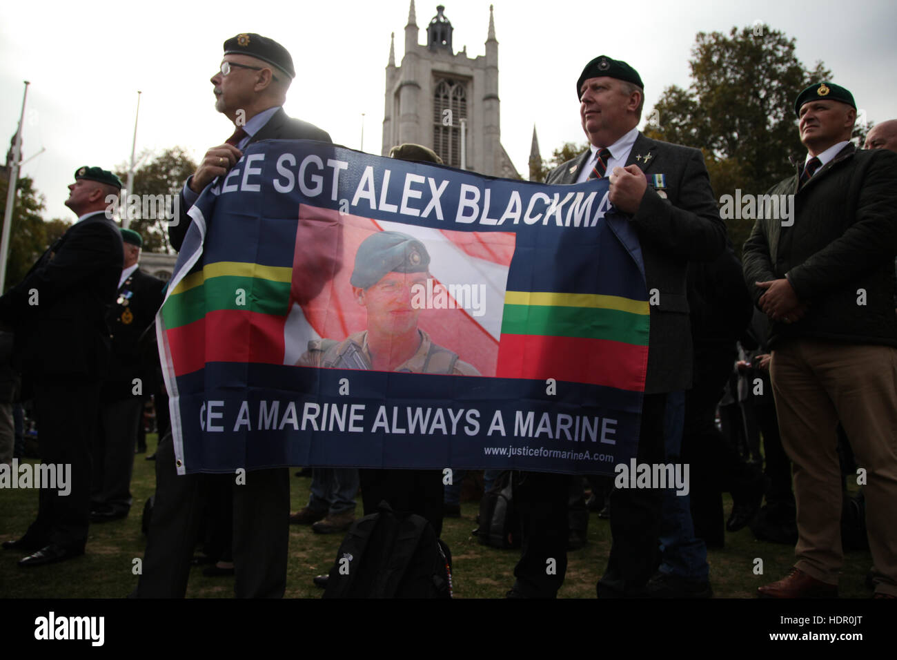 Former and serving members of the armed forces take part in a rally in ...
