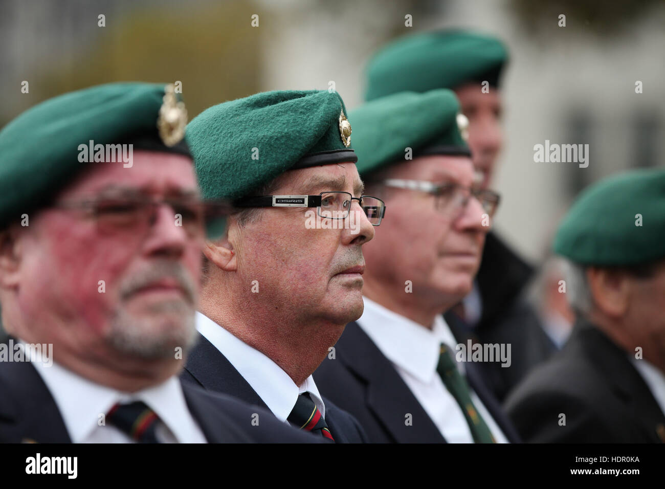 Former and serving members of the armed forces take part in a rally in ...