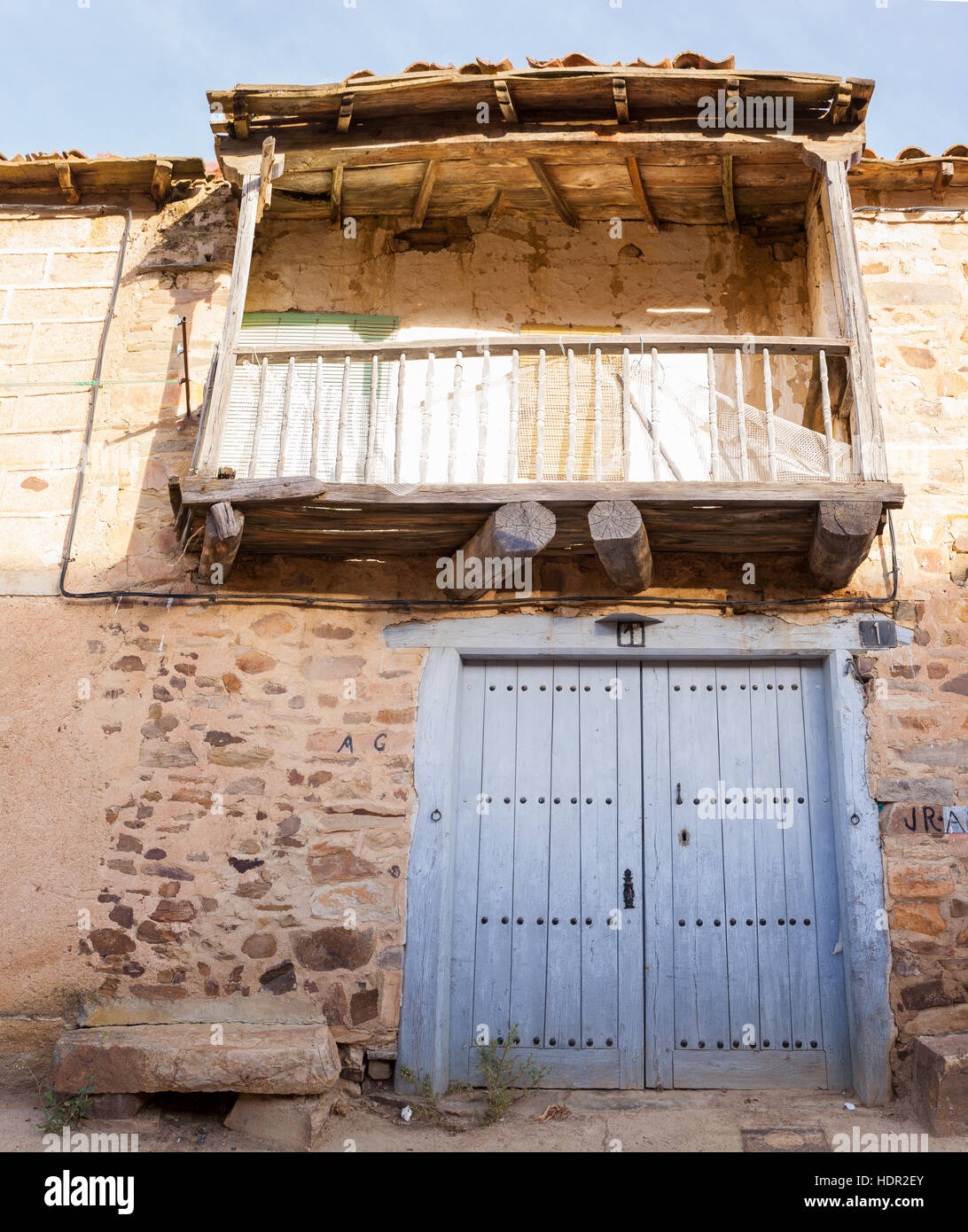 View of rural house in the spanish town Stock Photo - Alamy