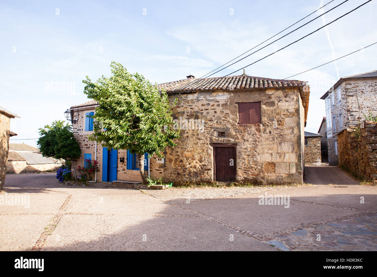 View of rural house in the spanish town Stock Photo - Alamy