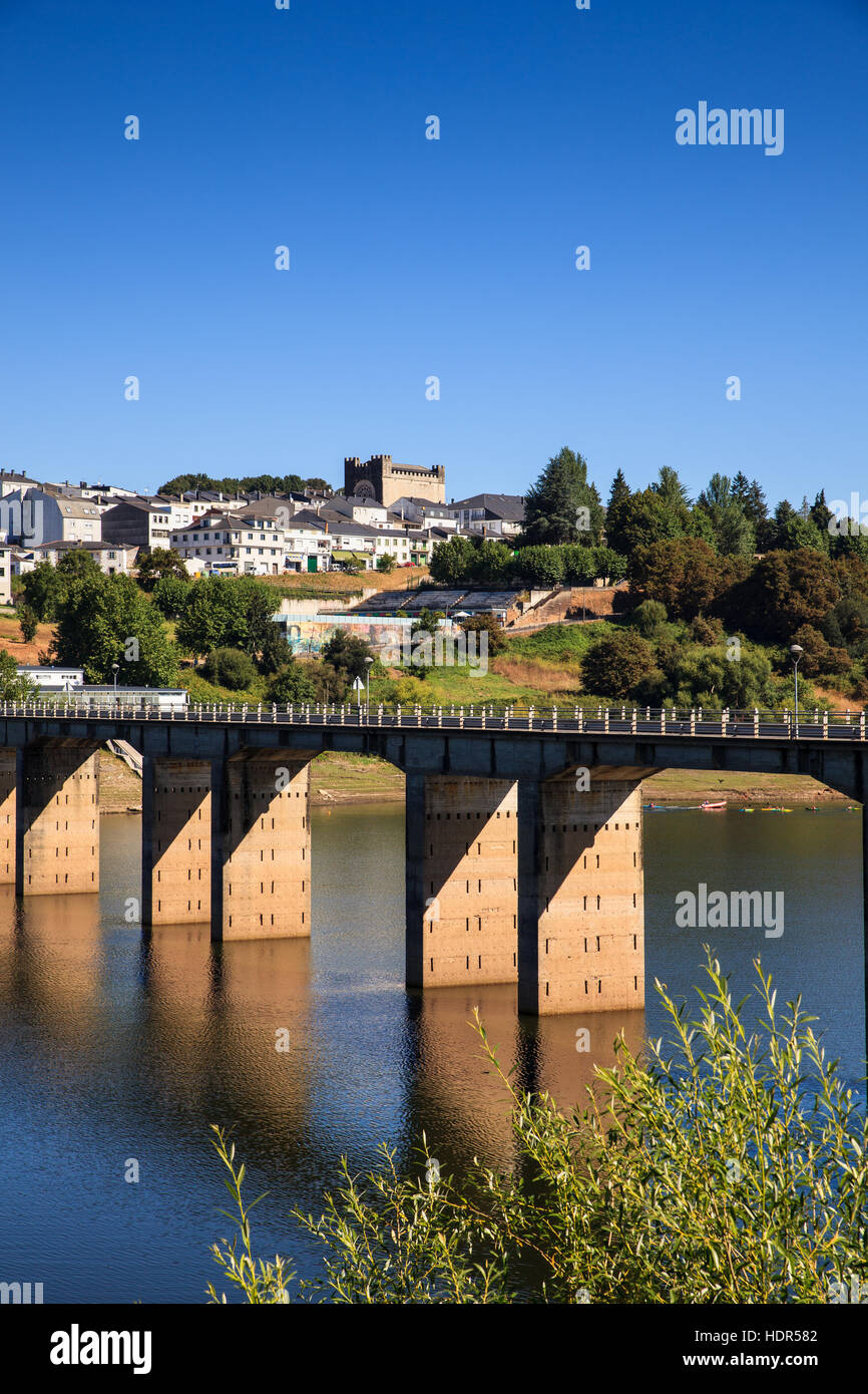 Roman bridge over the Minho River in Portomarin, Spain Stock Photo - Alamy