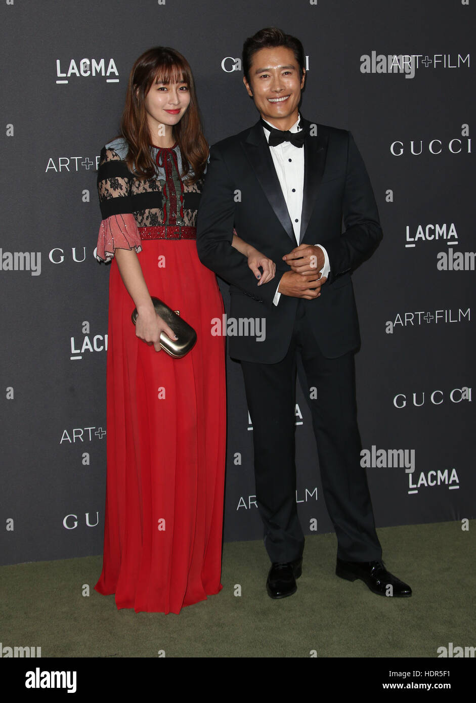 Lee Min-jung and Byung-hun Lee attending the 2016 LACMA Art + Film Gala ...