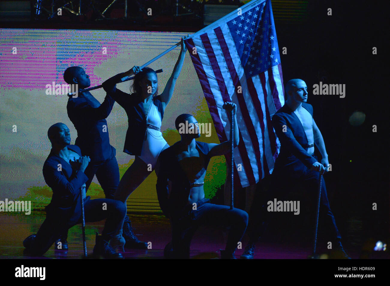 Hillary Clinton on stage during GOTV event with special guest ...