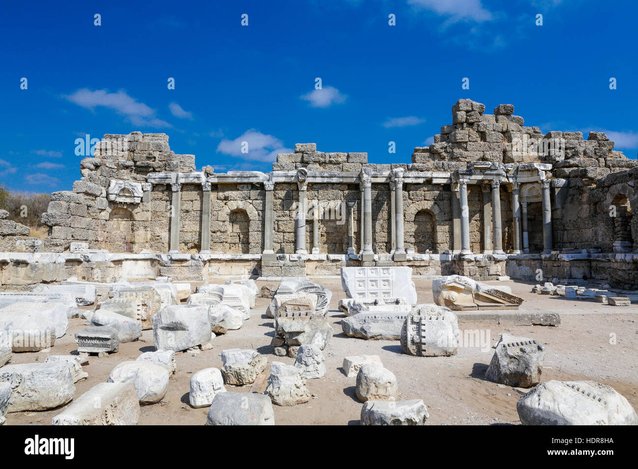 Ancient ruins. Side, Turkey Stock Photo - Alamy