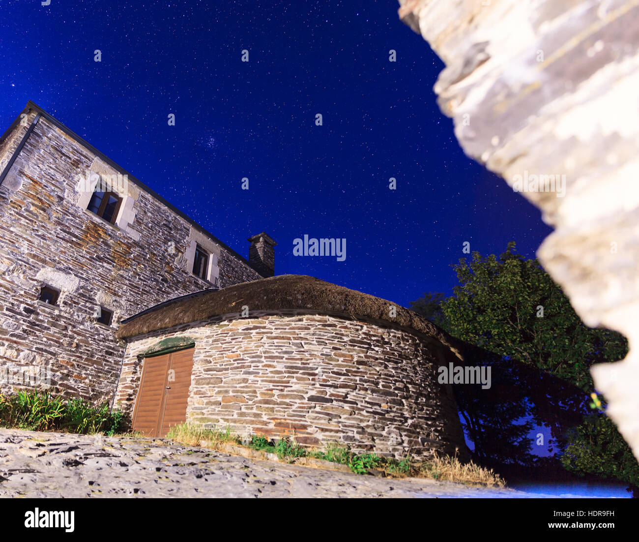 Nightview of the palloza, also known as pallouza or pallaza, is a ...