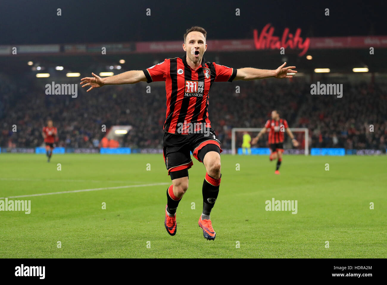 AFC Bournemouth's Marc Pugh celebrates scoring his side's first goal of ...