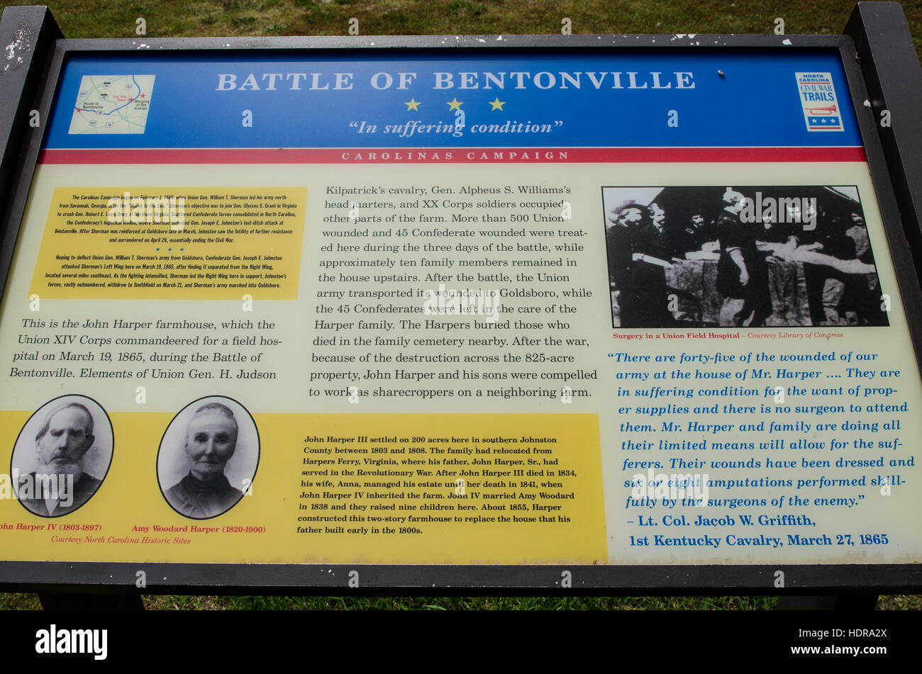 Bentonville Battlefield State Historic Site, North Carolina, USA Stock ...