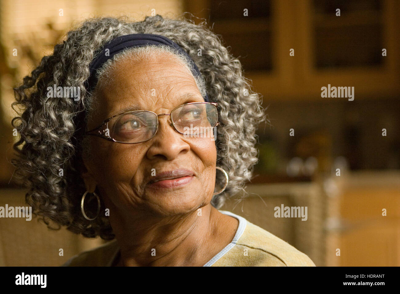 Portrait of an elderly African American woman at home Stock Photo - Alamy