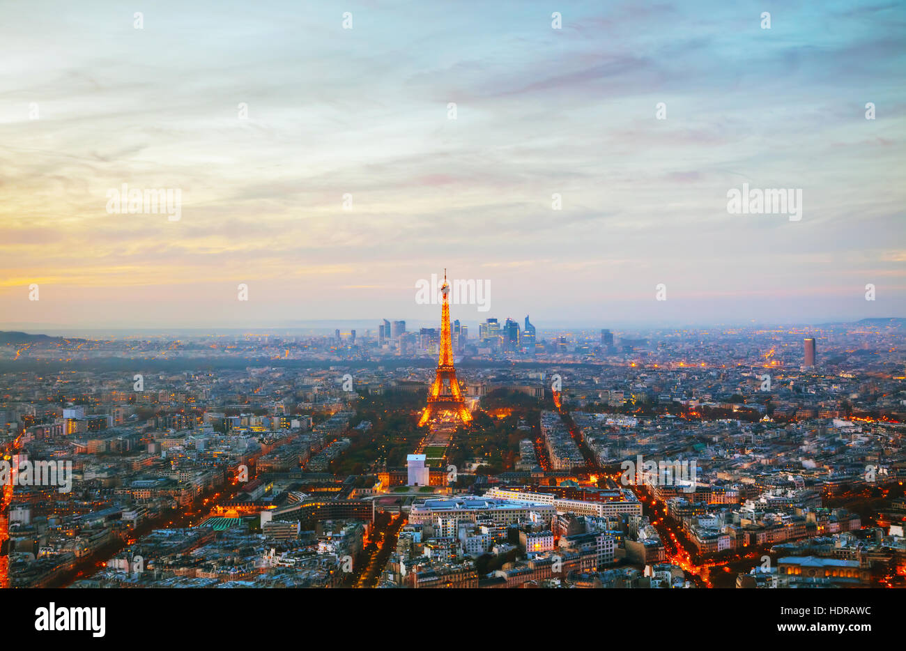 PARIS - NOVEMBER 1: Cityscape with the Eiffel tower aerial view on ...