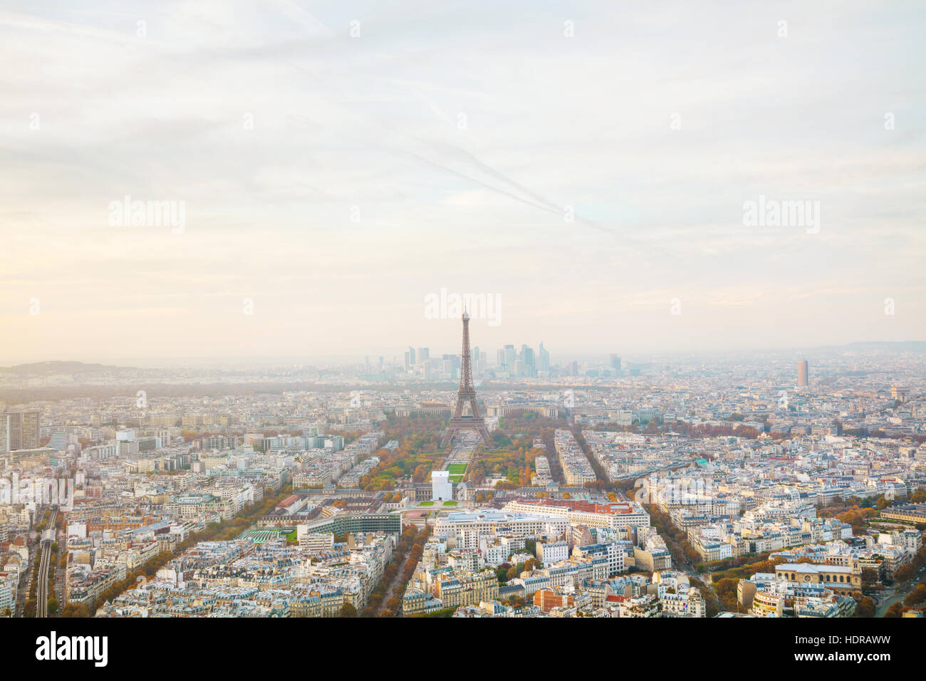 Aerial overview of Paris with the Eiffel tower Stock Photo - Alamy