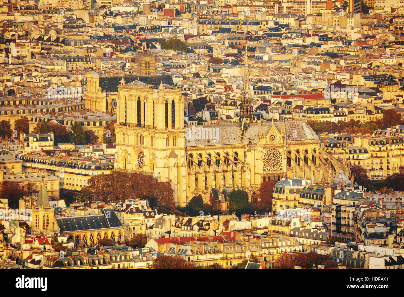 Notre dame cathedral paris aerial view hi-res stock photography and ...