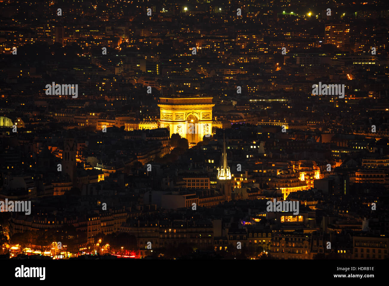Paris, the arc de triomphe, aerial view hi-res stock photography and ...