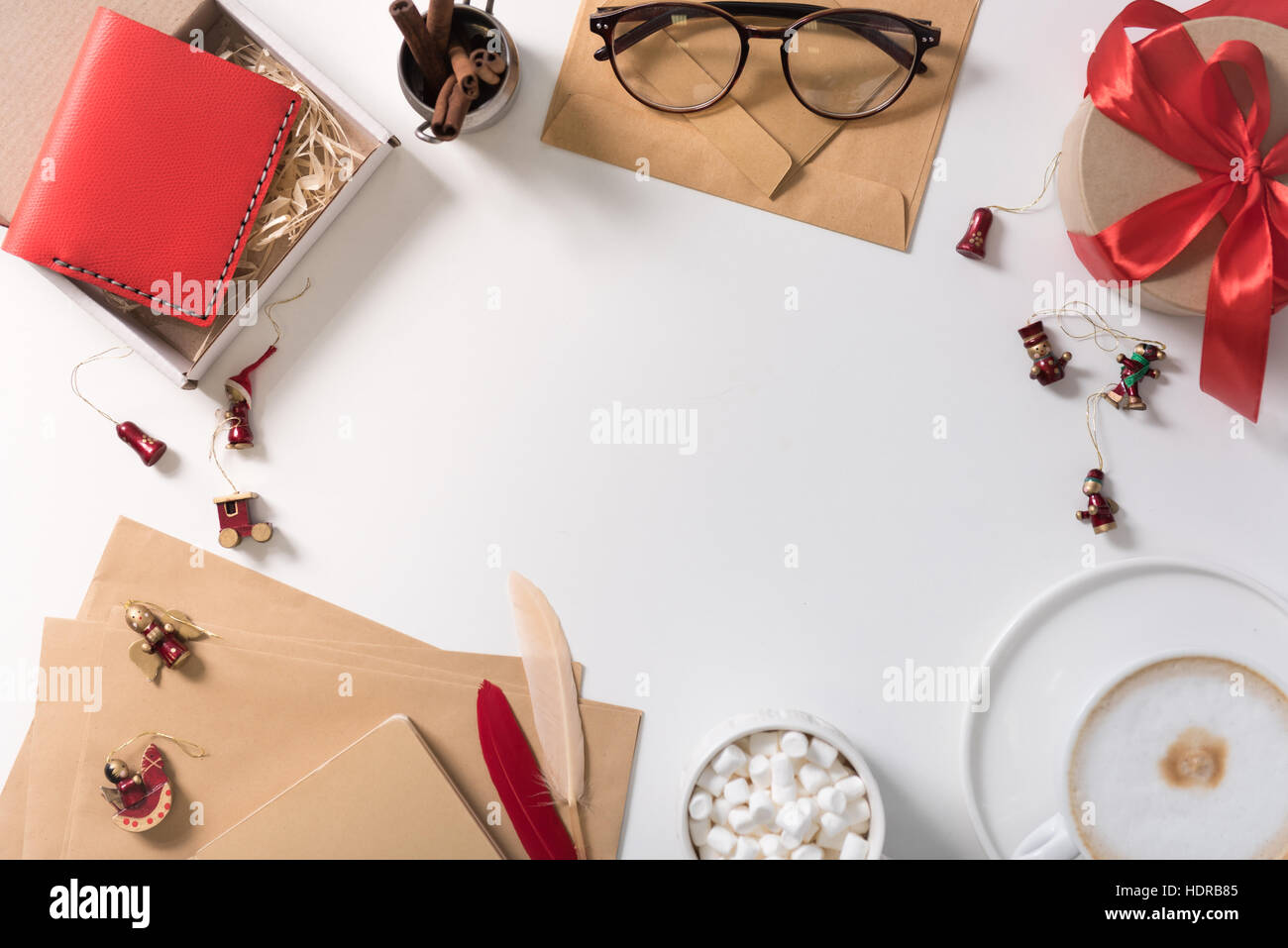 Top view of small wooden figures scattered on the desk Stock Photo - Alamy