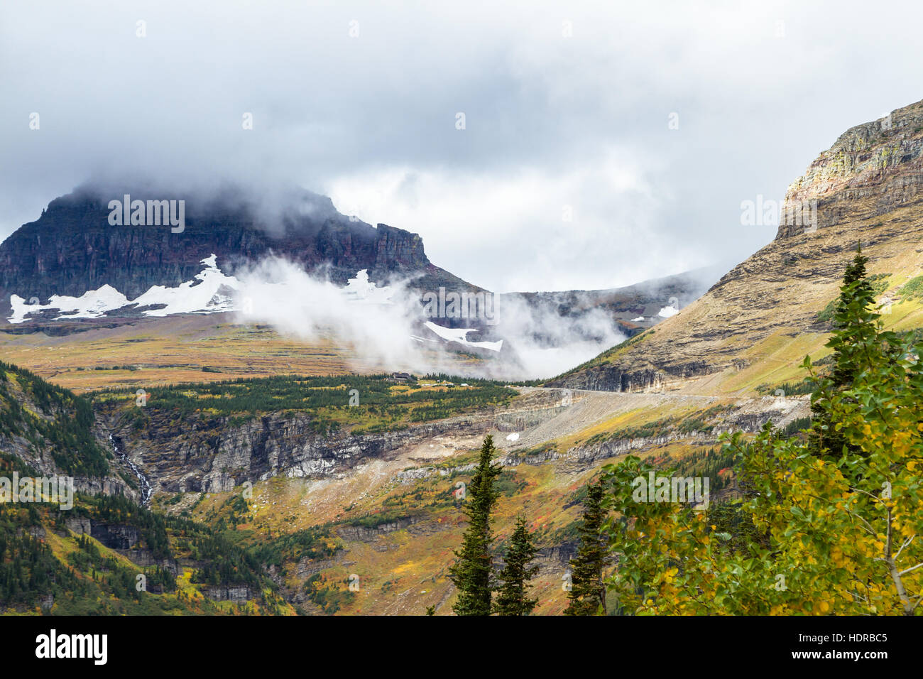 beautiful landscape in the mountains of Glacier National Park in ...